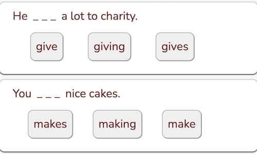 English Language Grammar Exercises